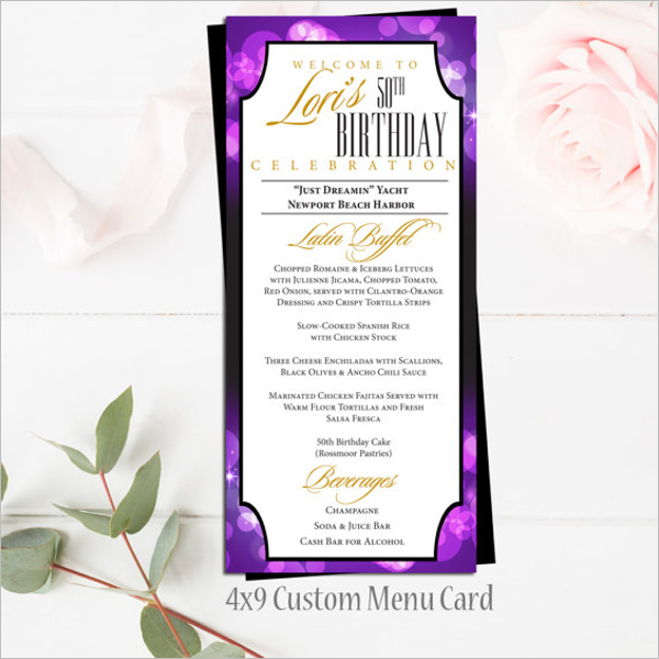 37+ Birthday Menu Card Templates Free PSD, Word Design Ideas