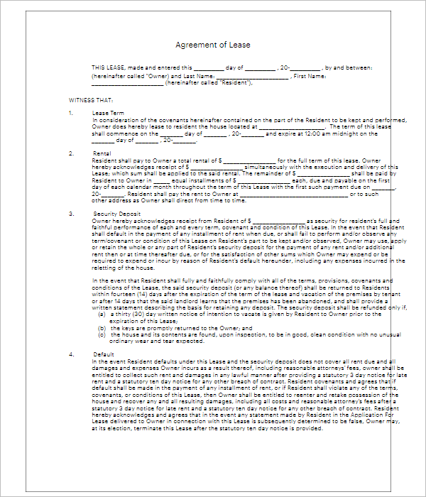 75+ Lease Templates Free Word, PDF, Doc Formats Download