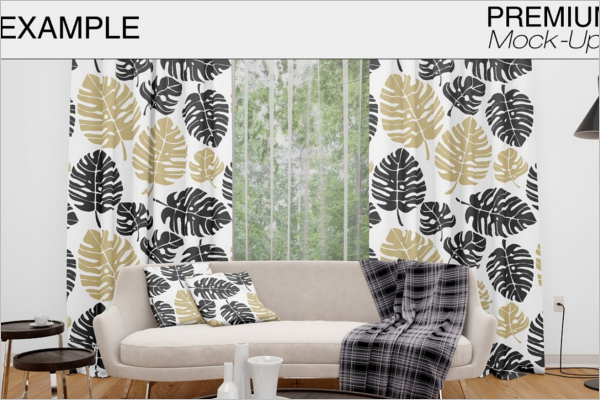 44+ Curtain Mockup Templates Free PSD Download