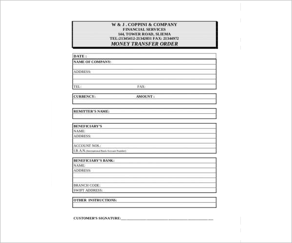 12+ Money Order Forms Free PDF Download Formats