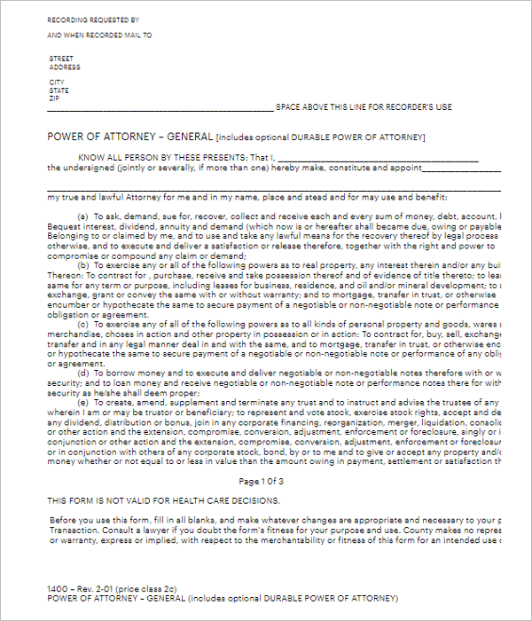 22+ Free Power Of Attorney Forms PDF, Word Formats