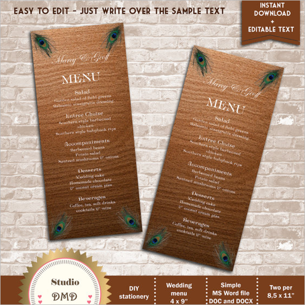37+ Birthday Menu Card Templates Free PSD, Word Design Ideas