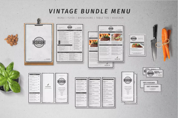 45+ Vintage Menu Designs Free PSD Vector Templates