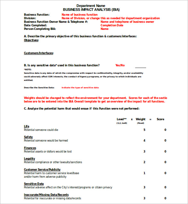 19+ Business Impact Analysis Templates Free Word, PDF, PPT Examples