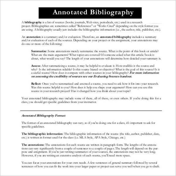 17+ Annotated Bibliography Maker / Generator Free Example Templates