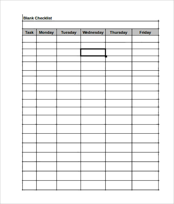 37+ Blank Checklist Templates Free Word, Excel, PDF Formats