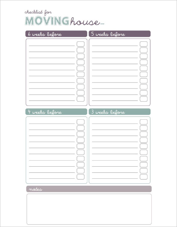 46+ Download Free Moving Checklist Templates Today!
