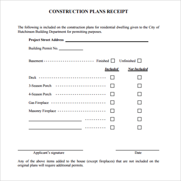 17+ Construction Receipt Templates Free Word, PDF Formats