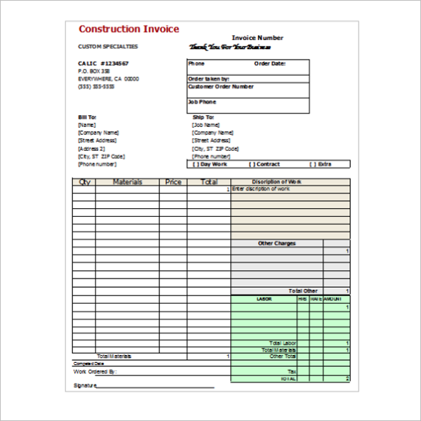 17+ Construction Receipt Templates Free Word, PDF Formats