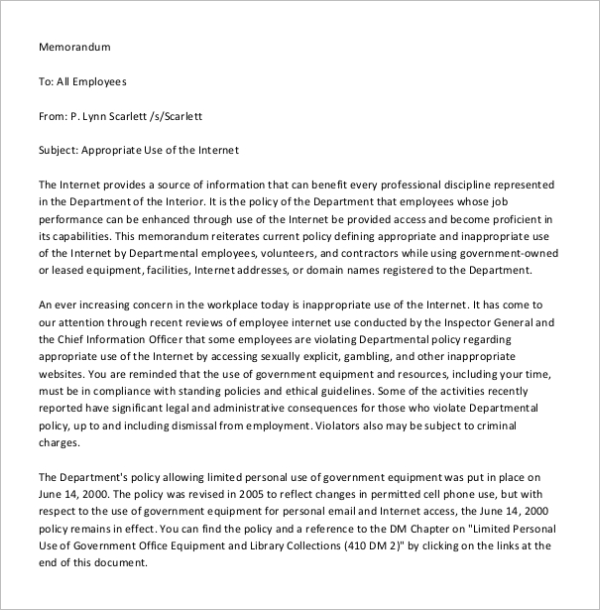 15+ Email Memo Templates Free Example Formats