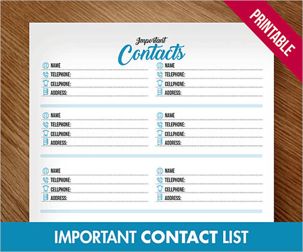 20+ Free Contact Sheet Templates Word, PDF, Excel Formats