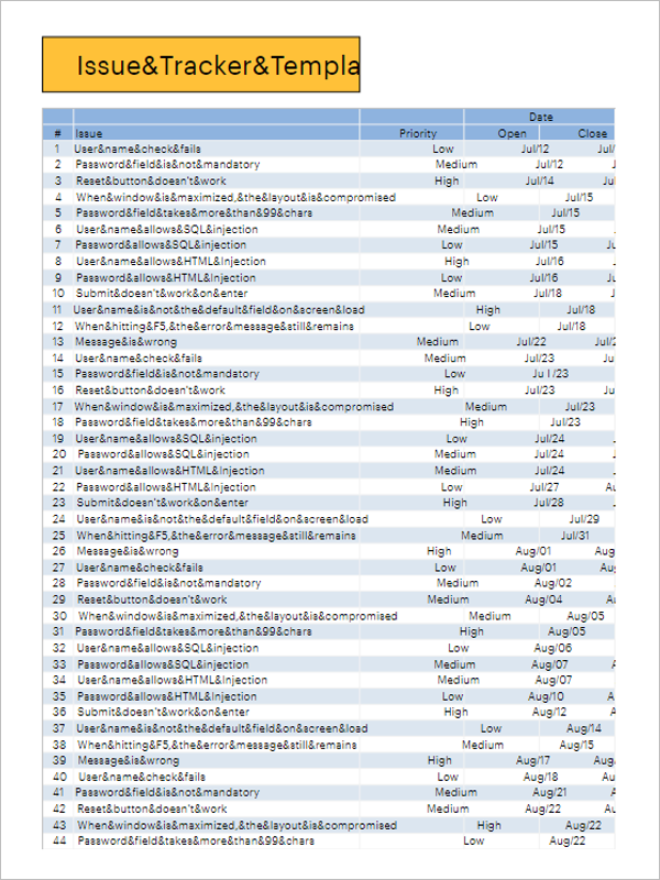 10+ Free Issue Tracking Templates Excel, Word Formats