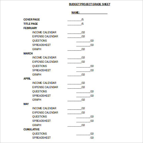 34+ Free Grade Sheet Templates PDF, Excel, Word Formats