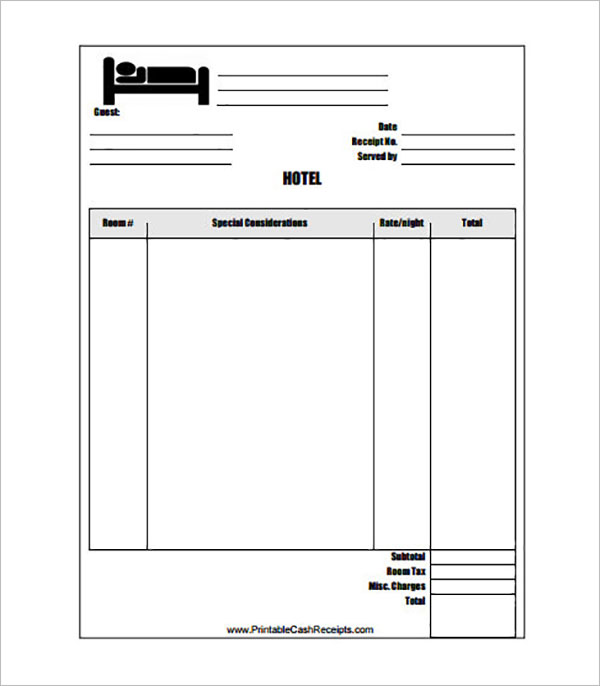 21+ Hotel Receipt Templates Free PDF, Word, Excel Samples