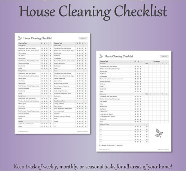 43+ Cleaning Checklist Templates Free PDF, Word, Excel Formats