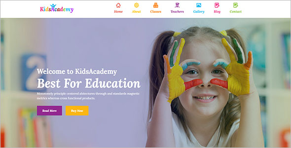 32+ Kids Website Templates Free Responsive Themes | Creativetemplate