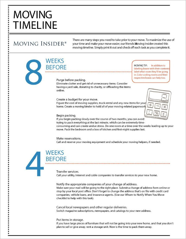 46+ Download Free Moving Checklist Templates Today!
