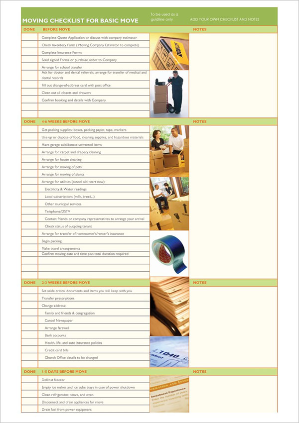 46+ Download Free Moving Checklist Templates Today!