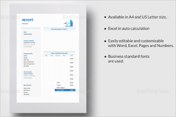 17+ Construction Receipt Templates Free Word, PDF Formats