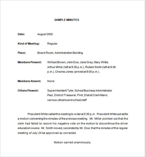 18+ School Meeting Minutes Templates PDF, Doc, Sample Examples