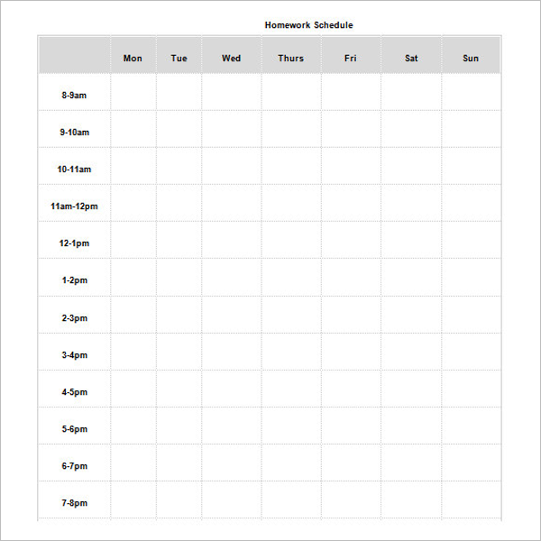 14+ Homework Agenda Templates Free Word, Doc, PDF Formats