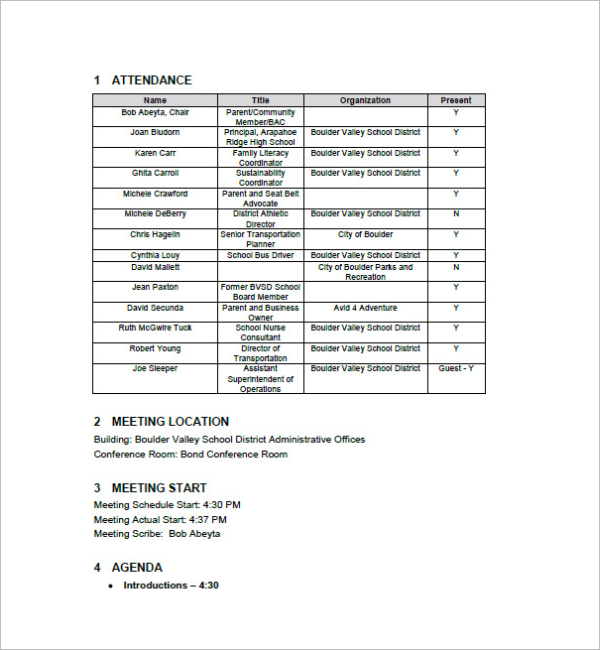 18+ School Meeting Minutes Templates PDF, Doc, Sample Examples