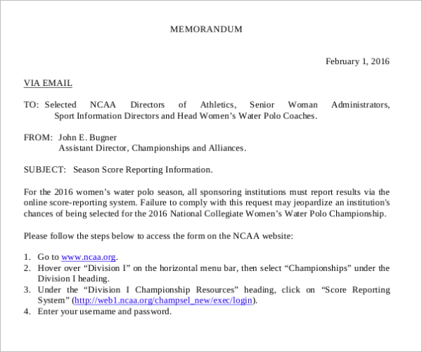 15+ Email Memo Templates Free Example Formats