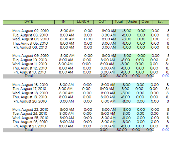 21+ Free Time Tracking Templates Excel, Spreadsheet Formats