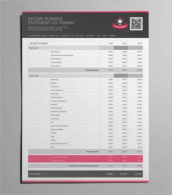 36+ Income Statement Templates Free PDF, Excel, Word, XLS Formats