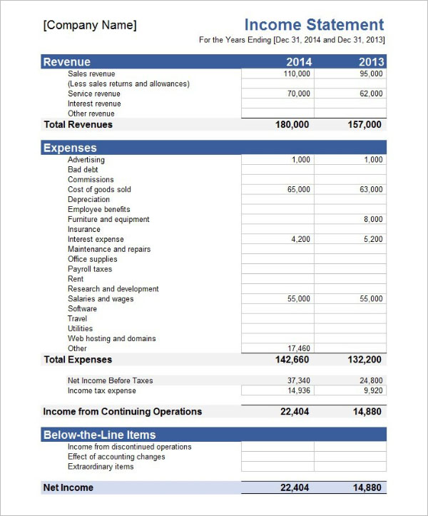 36+ Income Statement Templates Free PDF, Excel, Word, XLS Formats