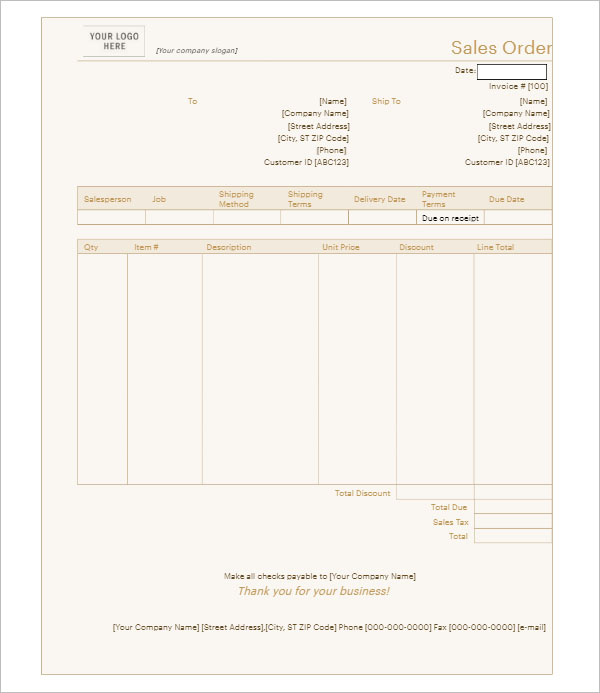 35+ Sales Order Templates Free PDF, Doc, Excel Formats