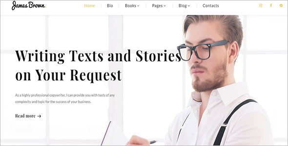 21+ Writer HTML5 Templates Free Responsive Website Themes