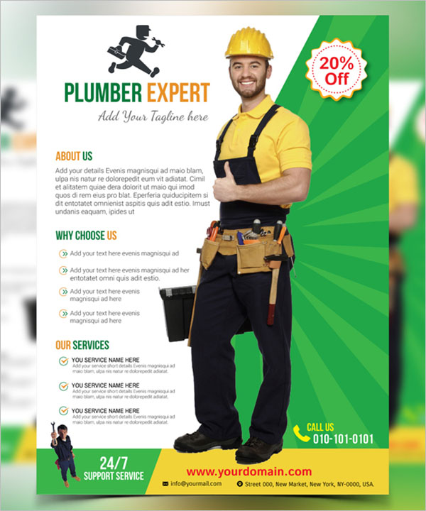 25+Plumber Flyer Templates Free Design Ideas - Creative Template