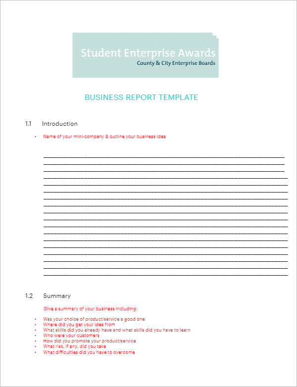 38+ Business Report Templates Word Free Download - Creativetemplate