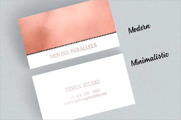 Rose Gold Business Cards Sample Designs | Creativetemplate