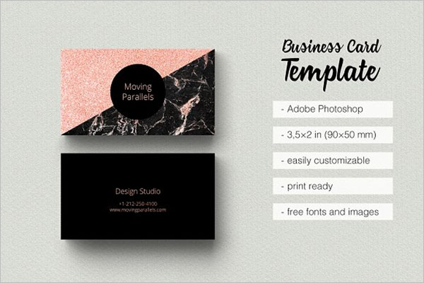 Rose Gold Business Cards Sample Designs | Creativetemplate