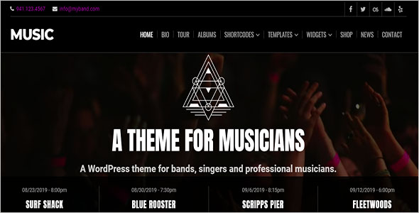 Responsive Music Website Templates Free Download | Creativetemplate