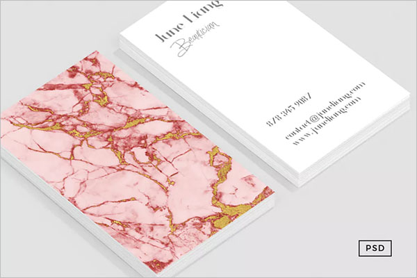 Rose Gold Business Cards Sample Designs | Creativetemplate