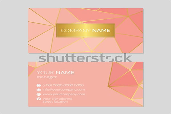Rose Gold Business Cards Sample Designs | Creativetemplate