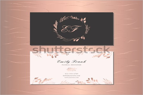 Rose Gold Business Cards Sample Designs | Creativetemplate