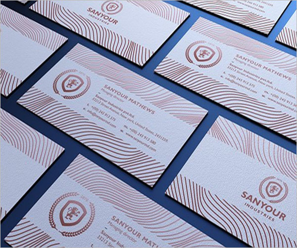 Rose Gold Business Cards Sample Designs | Creativetemplate