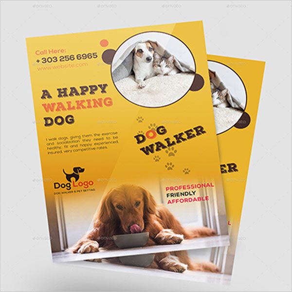 Dog Service Flyer Templates Free Download | Creativetemplate