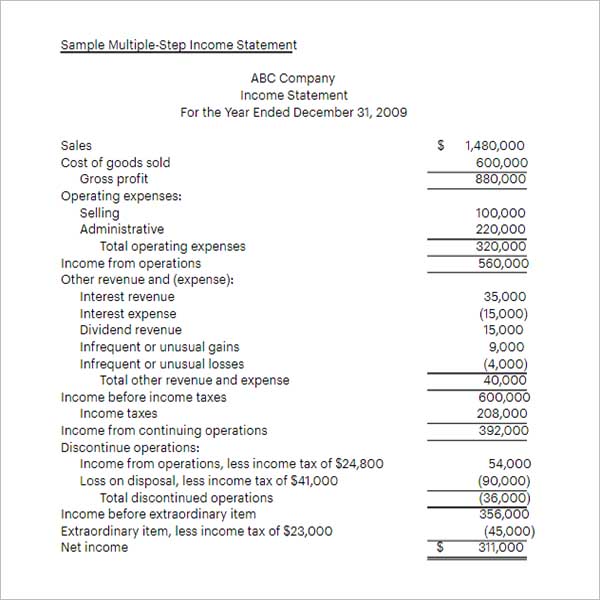 Basic Income Statement Templates - Doc,PDF,Excel